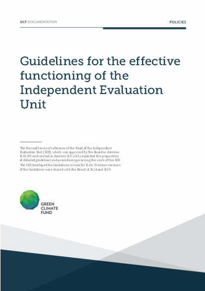 Guidelines for the effective functioning of the Independent Evaluation Unit | Independent ...