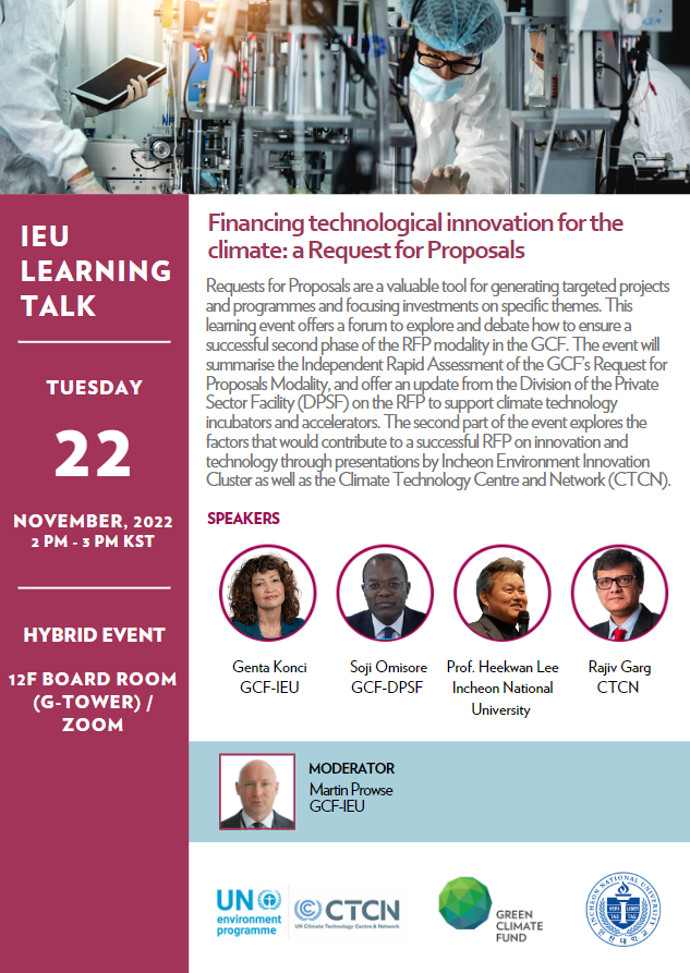 Learning Talk: Financing technological innovation for the climate: a ...